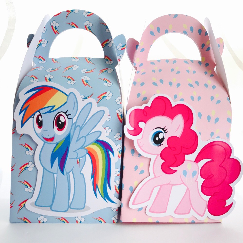 6x My Little Pony Lolly Loot Bag Box. Party Supplies Banner Flag Cake ...