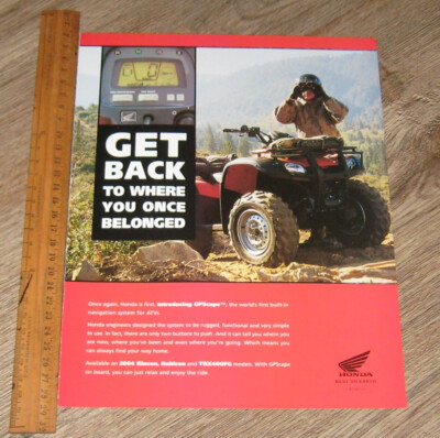HONDA ATV AD 2004 GPScape original ONE magazine page advertisement | eBay