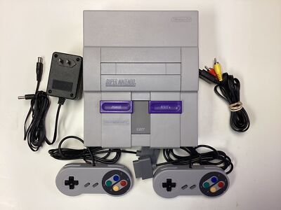 Super Nintendo SNES Console 2 BRAND NEW Controllers TESTED VG | eBay