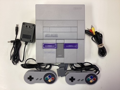 Super Nintendo SNES Console 2 BRAND NEW Controllers TESTED VG | eBay