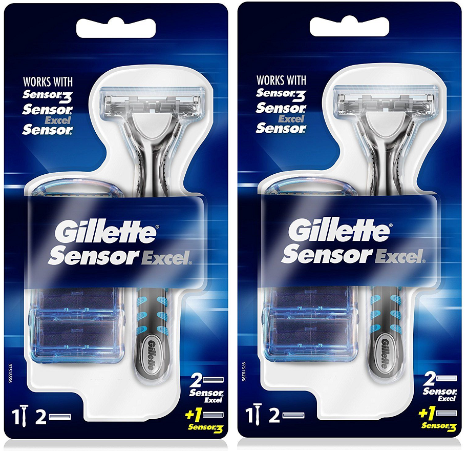 Gillette Sensor Excel Razor Handle With 2+1 cartridges or Pack of 10 ...