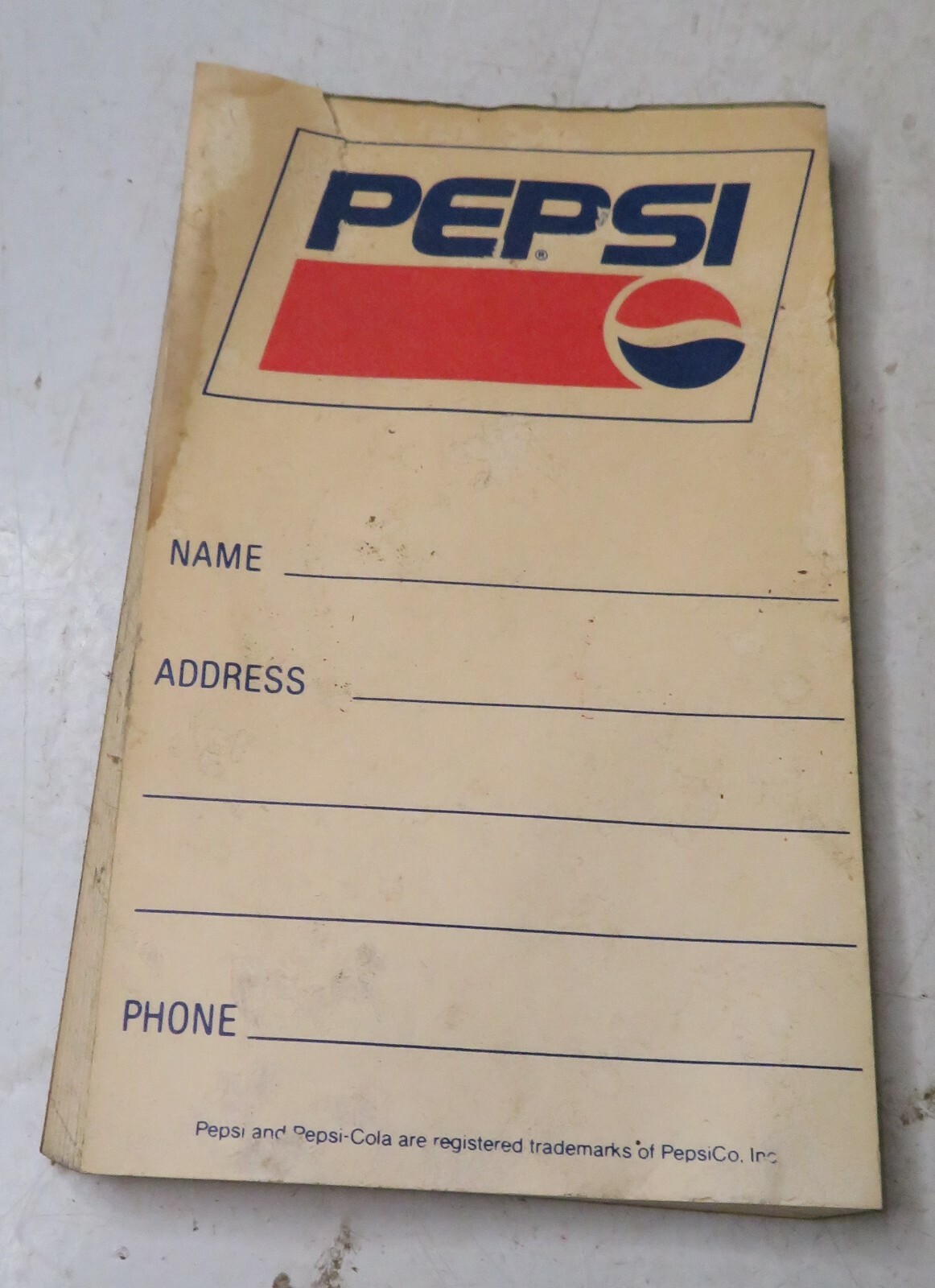 Vintage Pepsi Delivery Address Paper Memo Cube Note Pad Used Rare ...