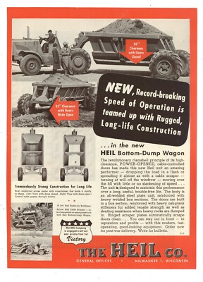 1943 Heil Co. Ad: Bottom Dump Wagon Intro, Features Listed. World War ...