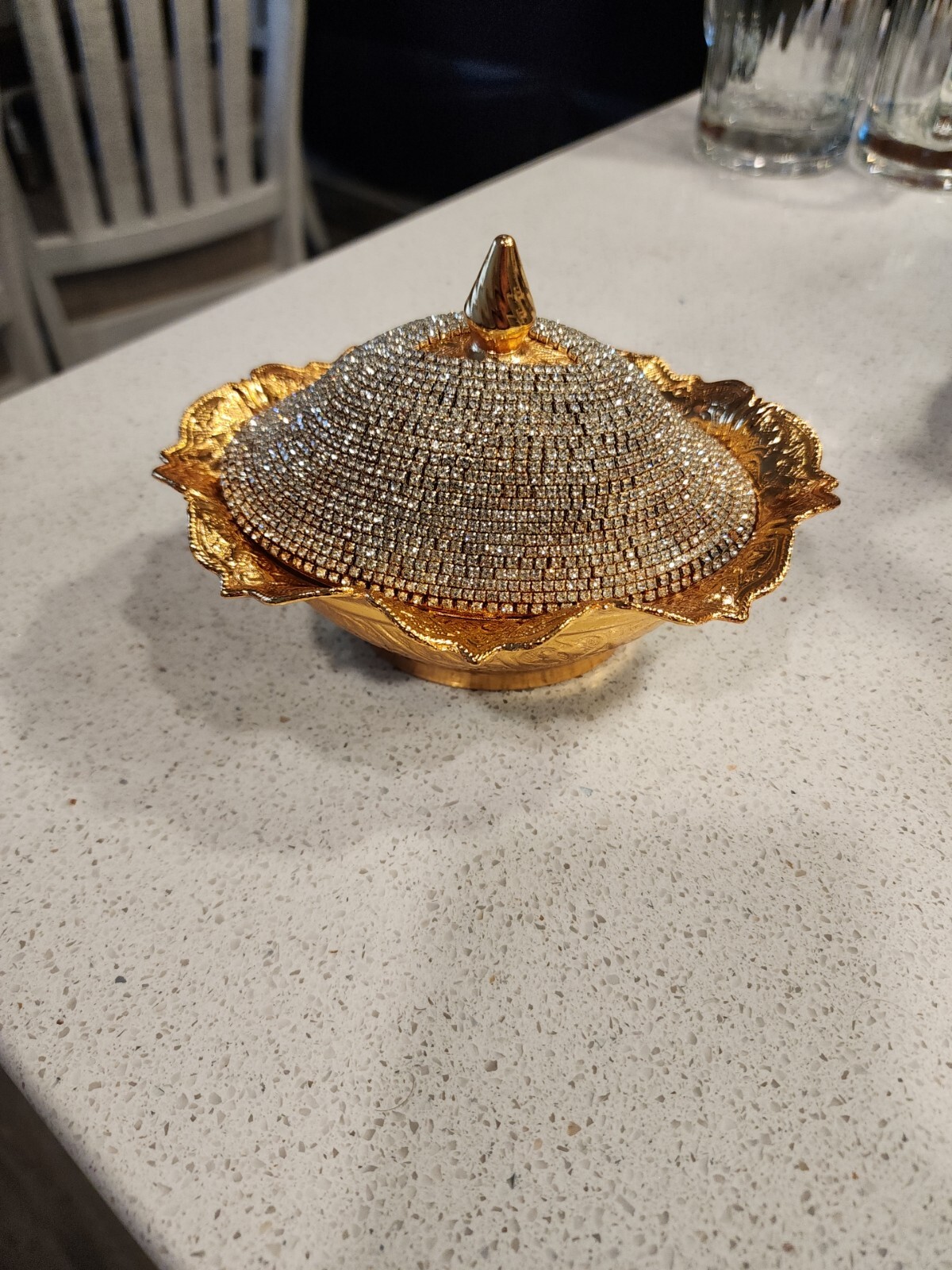 Crystal Trinket Box Turkiye Sugar Bowl Tescilli Urun Sena Gold Candy ...