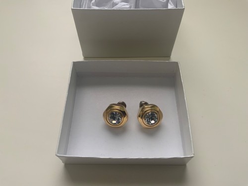 Vintage Rhinestone Gold Tone Earrings Jewelry Rare Find | eBay