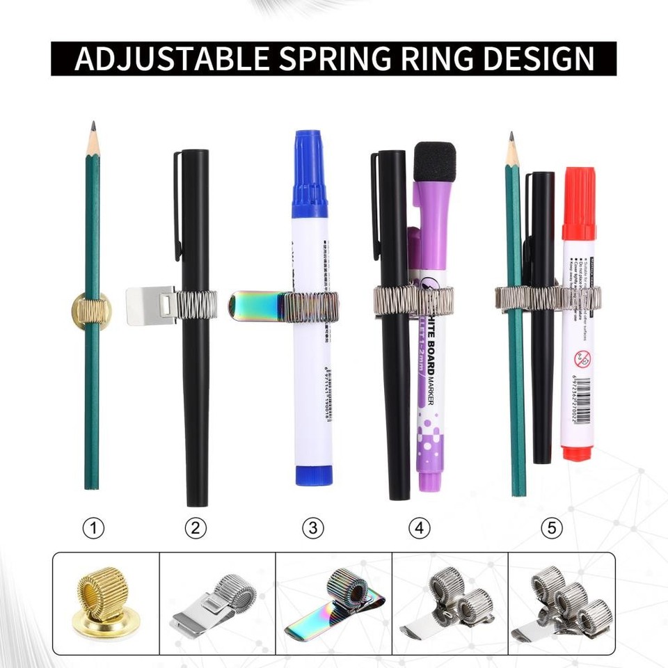 5 PCS Pen Holder Clip Gold Tone Lightweight Metal Single Loop Pen Clip ...