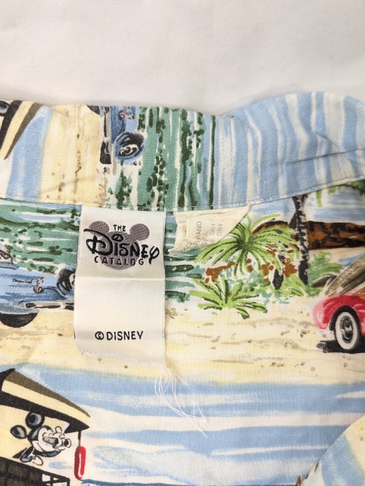 Vintage Disney Mickey Mouse Hawaiian Shirt Mens XXL Minnie Mouse Floral ...