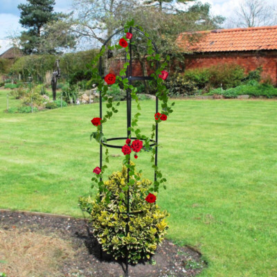 1.9M Steel Garden Arch Rose Plant Climber Support Obelisk Outdoor Frame ...