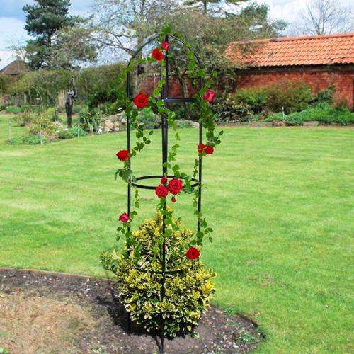 1.9M Steel Garden Arch Rose Plant Climber Support Obelisk Outdoor Frame ...