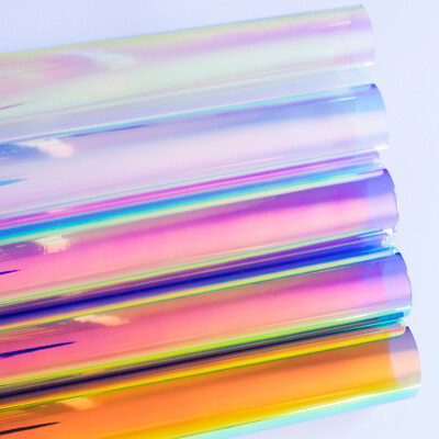 Iridescent Smooth Transparent Vinyl Fabric - A4 Sheets Crafts & Bows ...