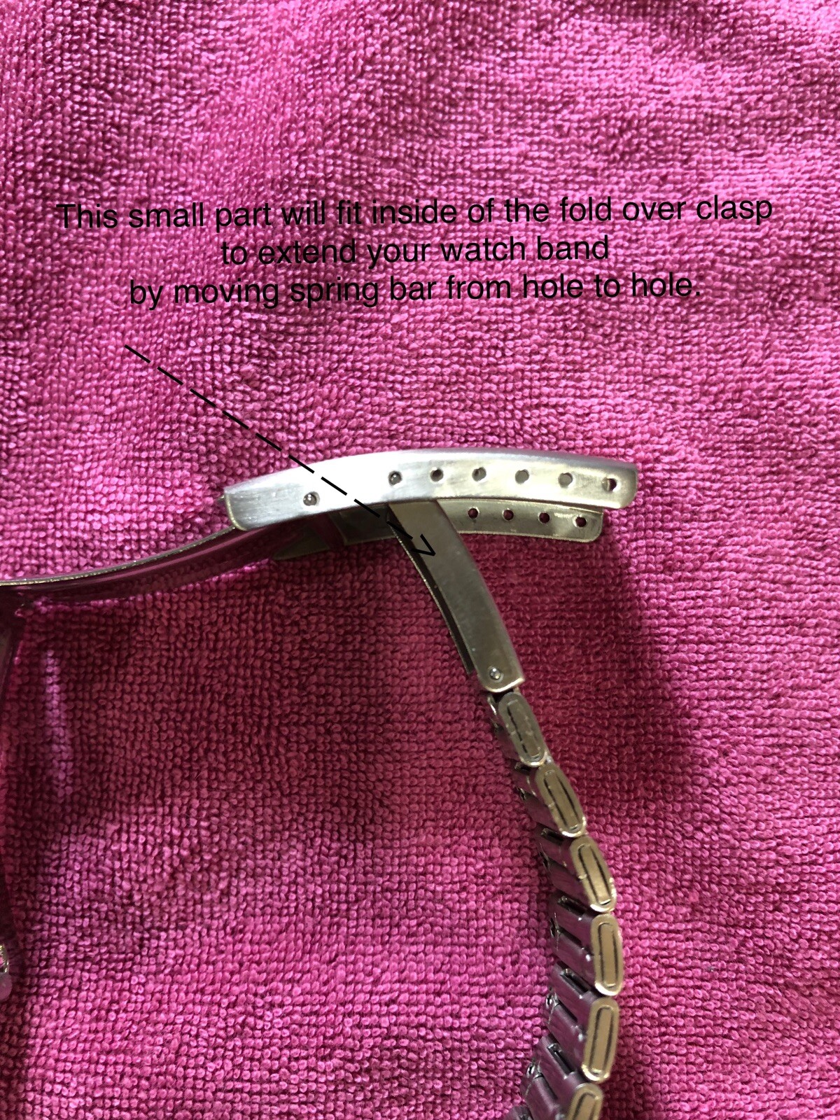 Stainless Steel Spring Loaded Extender For Fold Over Watch Band ...