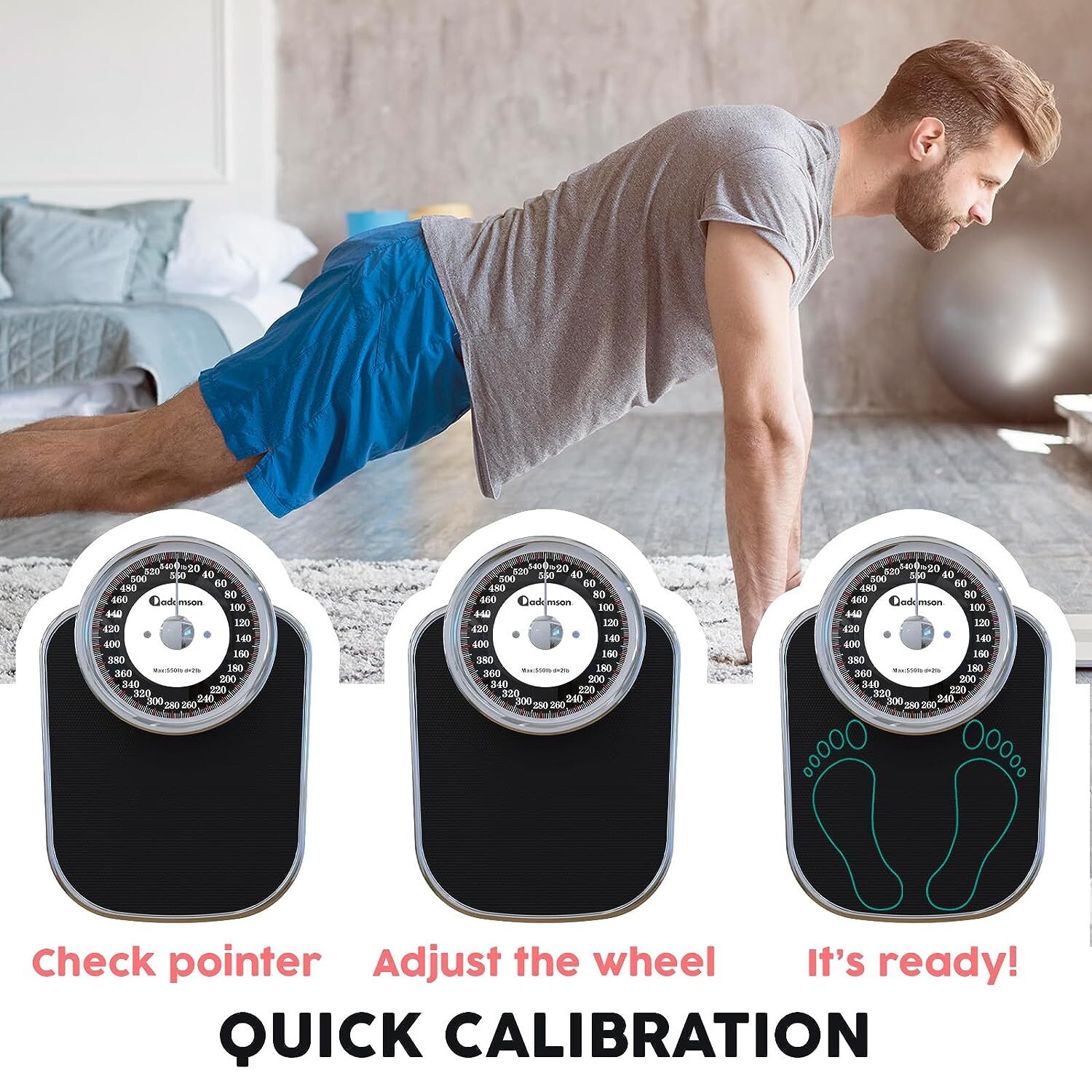 KILOGRAMS ONLY Adamson A28 Analog Bathroom Scale, Up to 250 kg Body Weight Scale | eBay