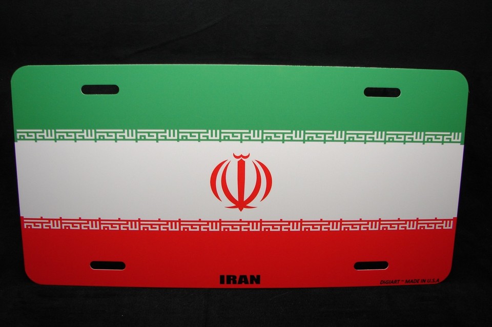 IRAN FLAG METAL CAR LICENSE PLATE TAG PERSIA PERSIAN FLAG IRANIAN FLAG ...