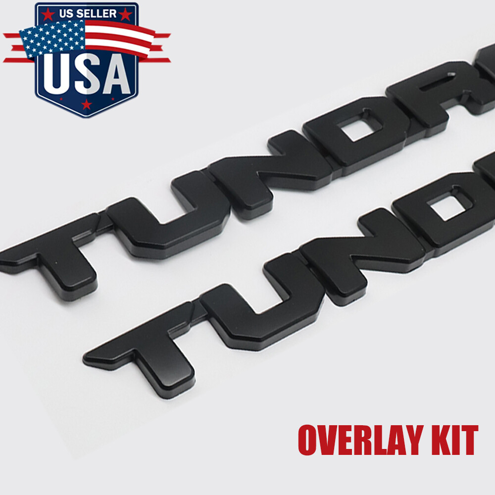 2PCS Overlay Matte Blackout Letters Tundra Emblem Badge For 2014-2024 ...