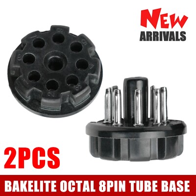 2022 New 2pc Bakelite Octal 8pin Tube Base For 6sn7 El34 Power Plug ...