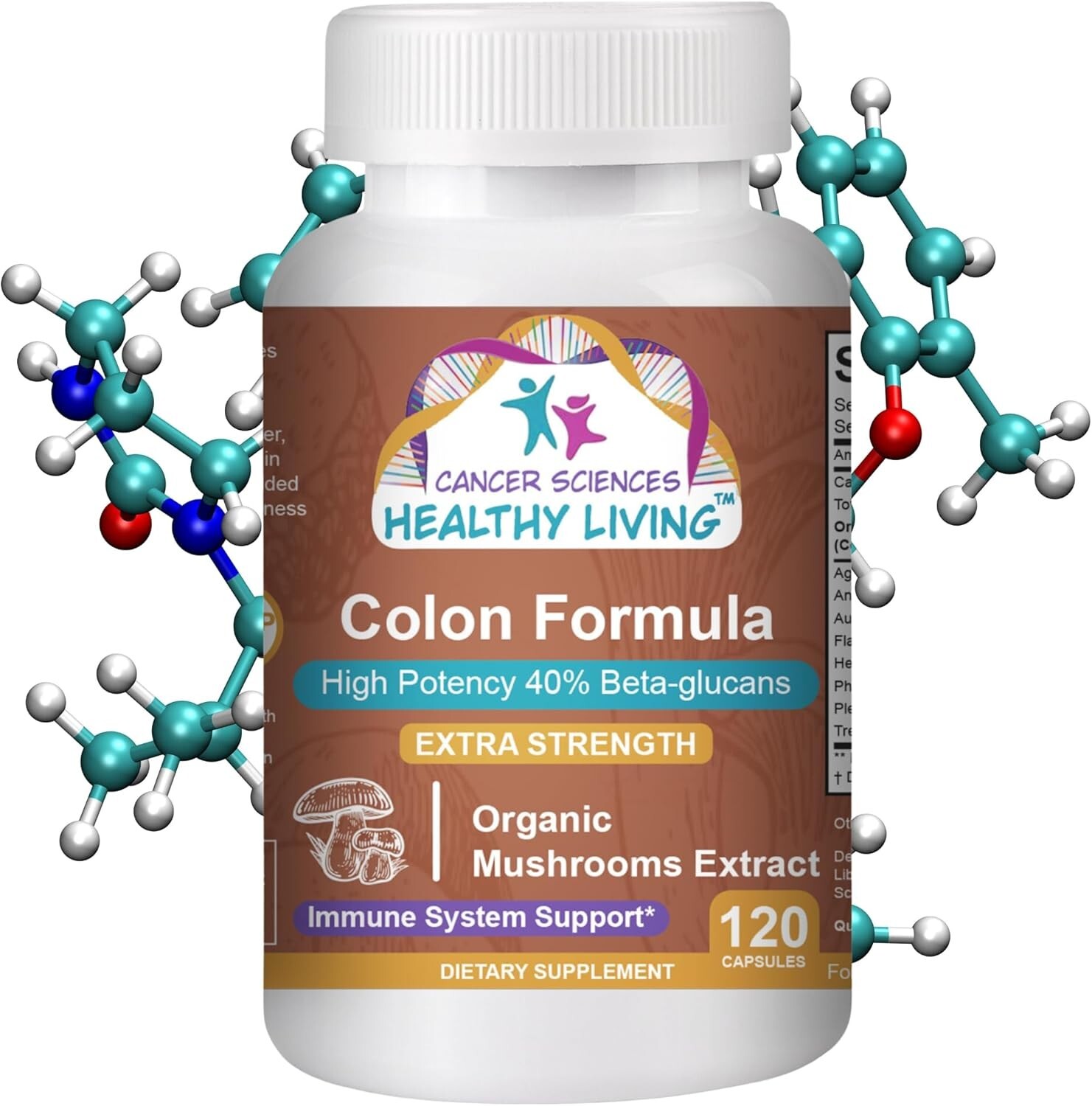 Colon Formula, Organic Mushrooms Extract Supplement, Extra Strength ...