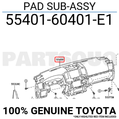 5540160401E1 Genuine Toyota PAD SUB-ASSY 55401-60401-E1 | eBay