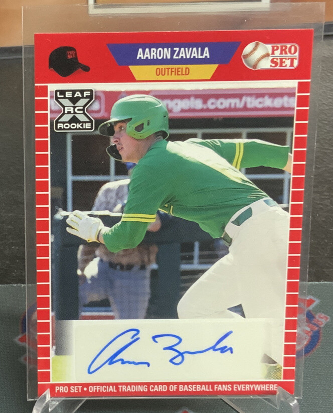 2021 Leaf Pro Set Red Aaron Zavala XRC Auto Autograph Rookie Rangers # ...