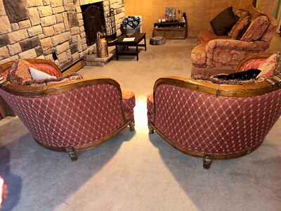Schnadig Couch set (1 couch & 2 love seats). Catchy Red/Beige ...