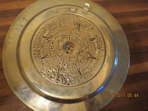 Alpaca/German Silver Aztec Calendar Plate with Mother of Pearl | eBay