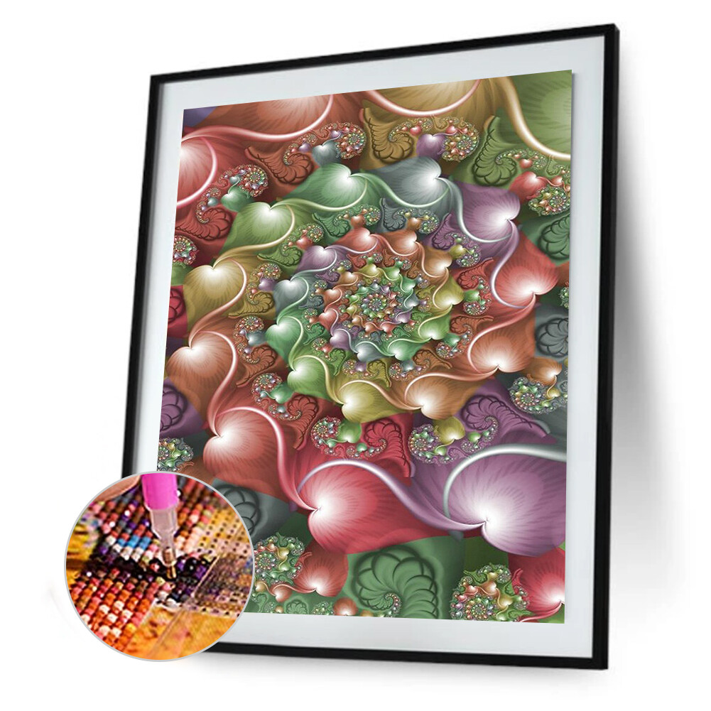 5D DIY Abstract Pattern Full Round Drill Diamond Painting Art ...