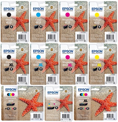 Genuine Epson 603, 603XL, Starfish Ink Cartridge XP4100 XP4105 XP4150 ...