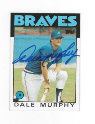 Signed Autographed DALE MURPHY 1986 Topps Atlanta Braves Card #600 w ...