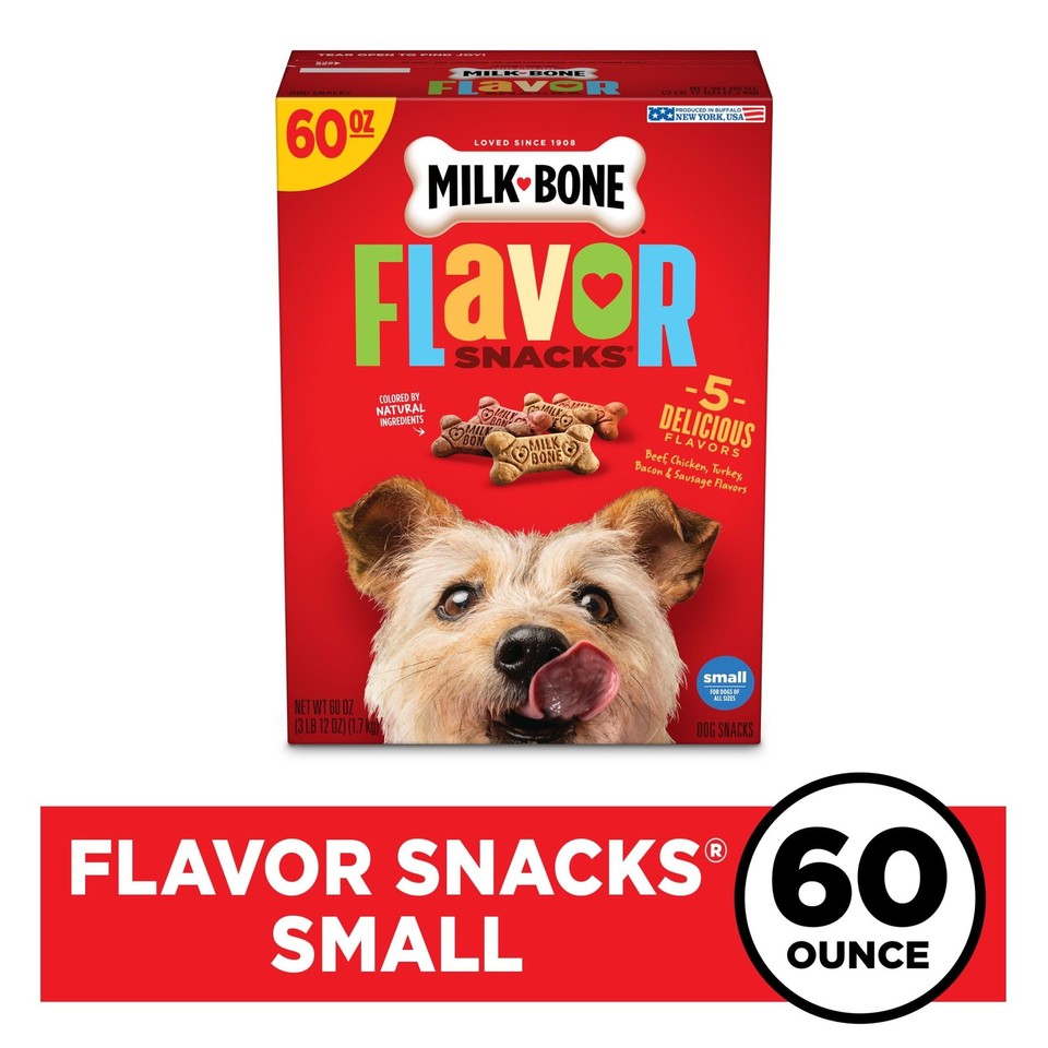 Milk Bone Flavor Snacks Small Dog Biscuits, Flavored Crunchy Dog Treats ...