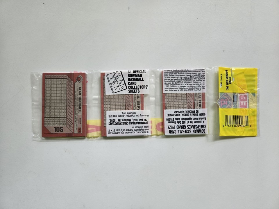 1989 Bowman Baseball Rack Pack Unopened Sealed (1) Pack 38 Cards per ...