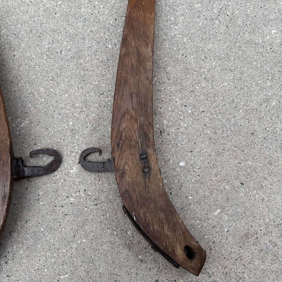 Set 2 Antique Horse/Mule/Ox Wood And Cast Iron Hames Approx 26.5” | eBay