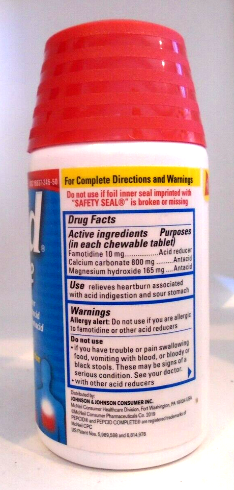 Pepcid Dual Action Complete Cool Mint Flavor 50 Chewable Tablets NEW ...