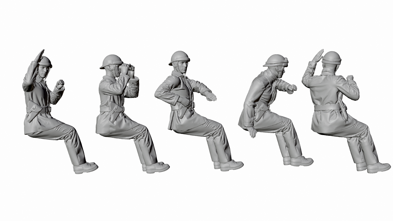 WWII 1940 Battle of France French Tank Commanders - 5 Figure Set | eBay UK