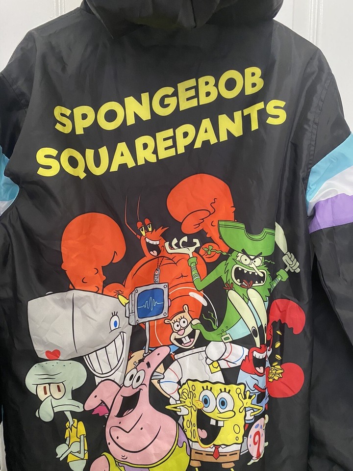 spongebob squarepants Hooded Windbreaker Raincoat Jacket Men Sized ...
