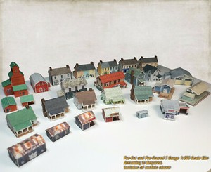 T Gauge 1:450 Buildings Pack -27 Buildings (Cover Stock PRE-CUT Paper ...