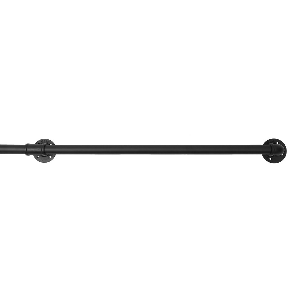 Wall Mount Metal 3 Sections Black Pipe Stair Handrail Staircase ...