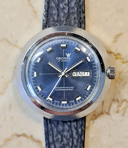 Cronel Day Date Disco Volante Blu Anni 70 | eBay