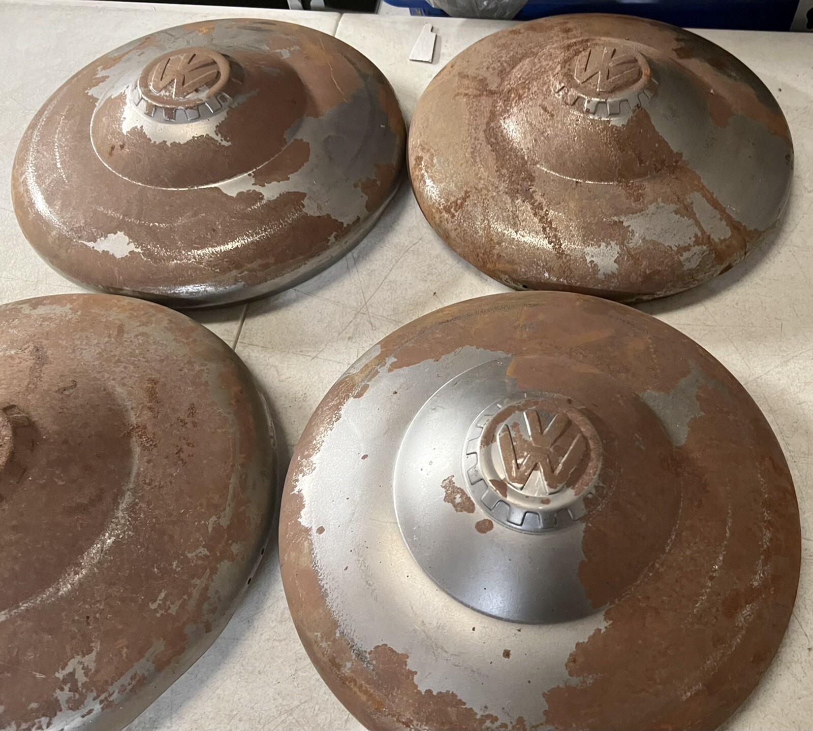 VW Split KDF Bug Bus Hubcap "Cog Wheel" Set | eBay