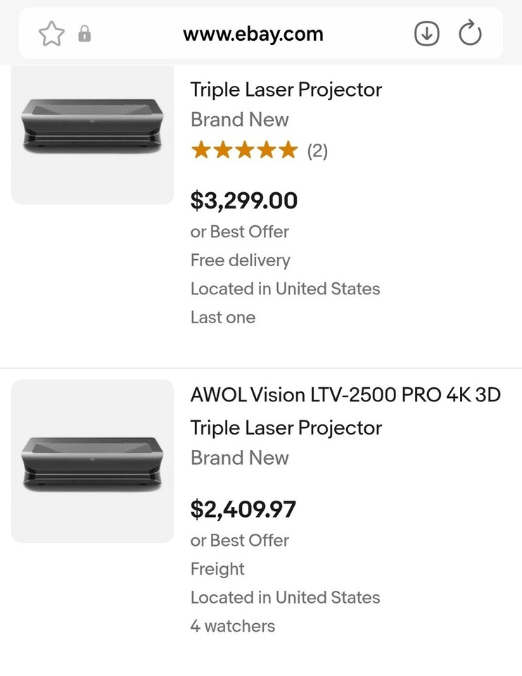 Awol ultra short throw projector 4k | eBay