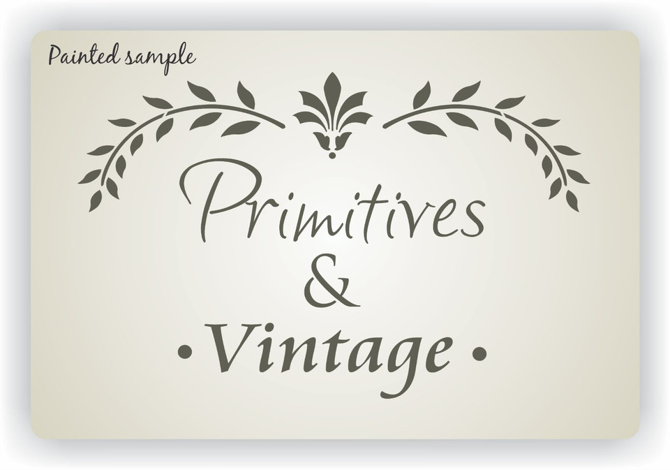 Joanie Stencil Primitives Vintage Laurel Leaf Swag Fleur Design Country Art Sign | eBay