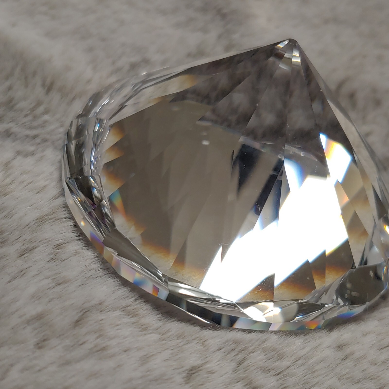 Swarovski Crystal Large 80mm Chaton Paperweight Diamond 238167 swirled ...