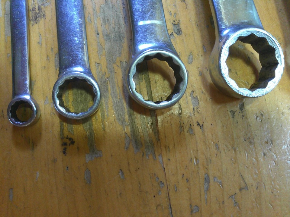 USA OLD UNDERLINE 1966 1967 LOT 7 SNAP ON SAE OPEN BOX END WRENCH SET 1 ...