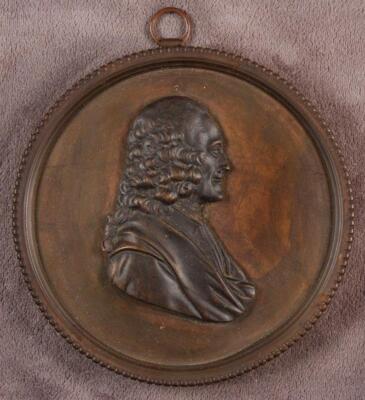 Antique Bronze French Portrait Medallion, Plaque of VOLTAIRE Late 18th ...