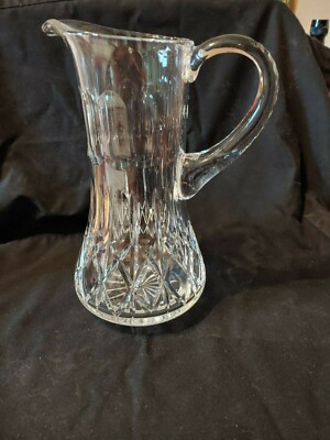 LEAD CRYSTAL WATER PITCHER DIAMOND PATTERN 9 " HIGH EXC. COND. | eBay