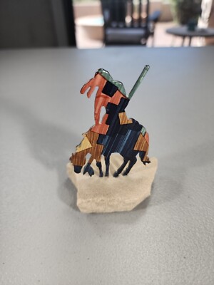 End of Trail Metal Lazart Native and Horse Figure Mounted on Stone Base ...