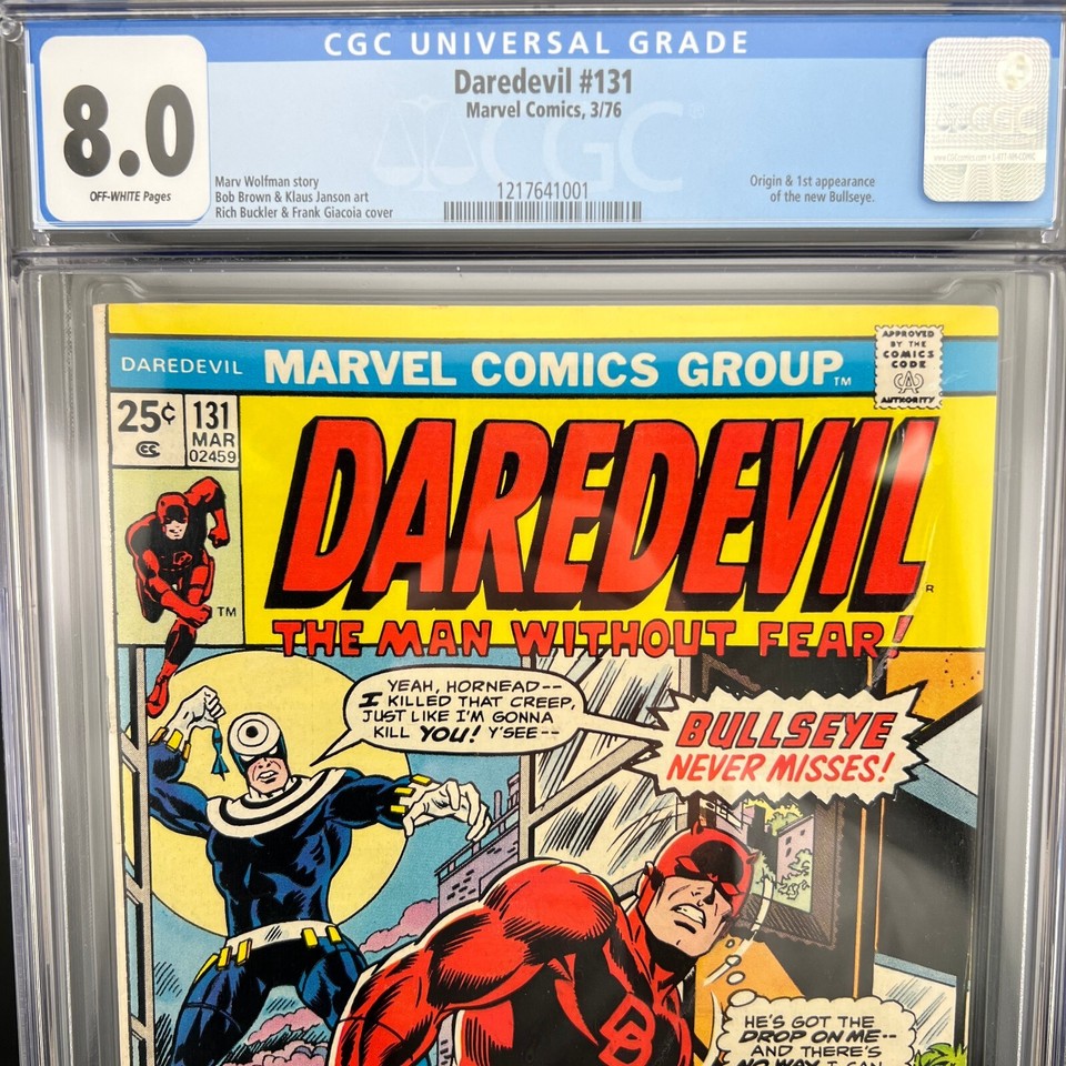 Daredevil #131 (1976) CGC 8.0 OFW CPR CANDIDATE, scuff on slab small ...