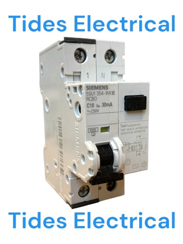 Siemens RCBO 16 Amp Double Pole Type C 16A C16 5SU1-354-1KK16 | eBay UK