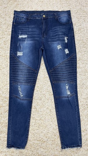 Falmer Heritage Jeans Women's XXL Skinny Distressed ribbed knee Panels ...