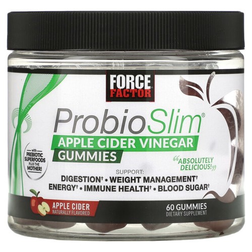 Force Factor ProbioSlim Apple Cider Vinegar Supplement 60 Gummies ...