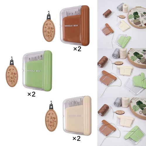 Mini Needle Storage Box Kit Pin Holder Transparent & Visible W/ Wood ...