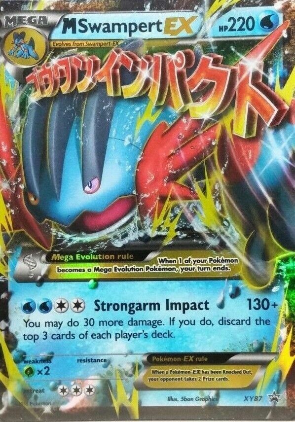 MEGA M Swampert EX (ULTRA RARE) XY87 Black Star Promo Holo Foil Pokemon ...